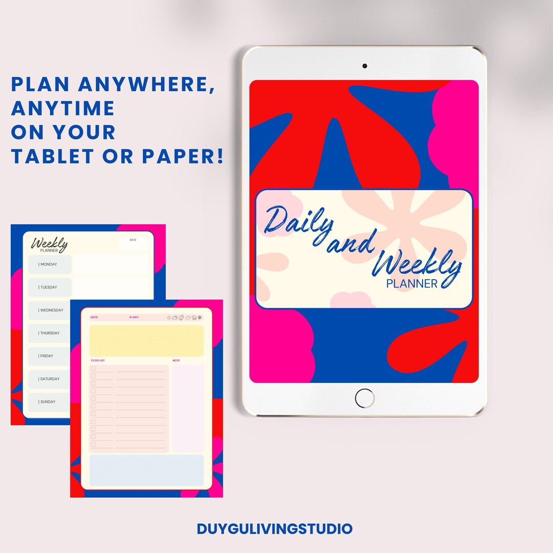 Daily and Weekly Planner, Printable Weekly-daily Journal Pages, Digital ...