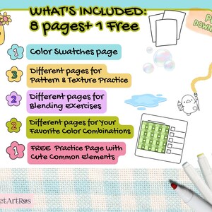 Coloring Practice Worksheets: Blending, Patterns, Textures (PDF) - Etsy