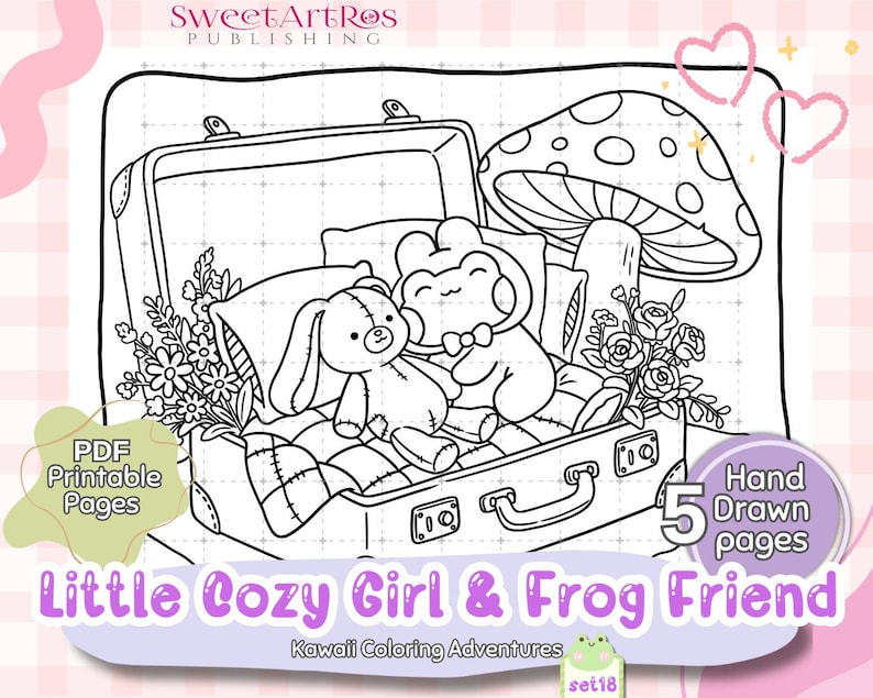 Little Friends Love Moments Coloring Pages | Cute and Cozy Kawaii ...