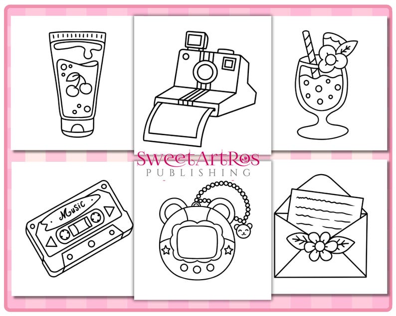 Cute and Groovy Coloring Book: 26 Adorable Bold and Easy Vintage ...