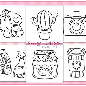 Cute and Groovy Coloring Book: 26 Adorable Bold and Easy Vintage ...