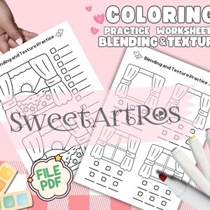 Coloring Practice Worksheets: Blending & Shading (PDF) - Etsy