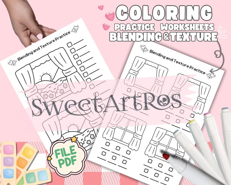 Coloring Practice Worksheets: Blending & Shading (PDF) - Etsy