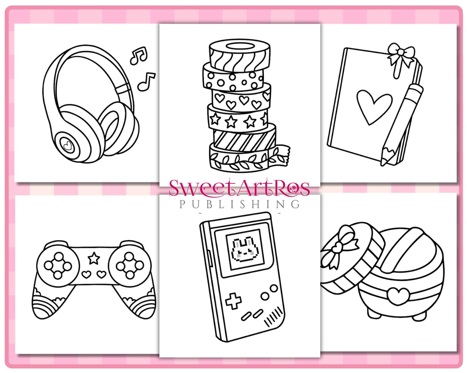 Cute and Groovy Coloring Book: 26 Adorable Bold and Easy Vintage ...