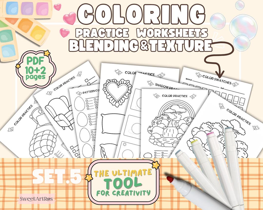 Coloring Practice Worksheets (PDF) – Cute Pages to Practice Blending ...