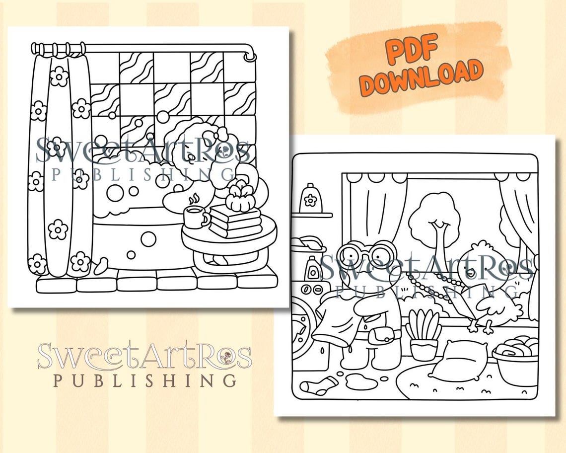 Cozy Fuzzy Friends - Hand-drawn Coloring Book, Super Cute Animal ...