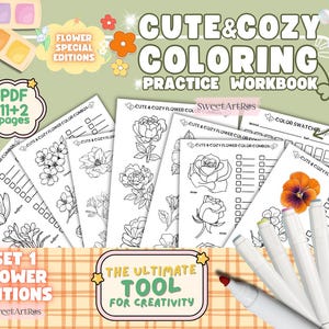 Coloring Practice Worksheets Pdf-flower Templates for Blending, Shading ...