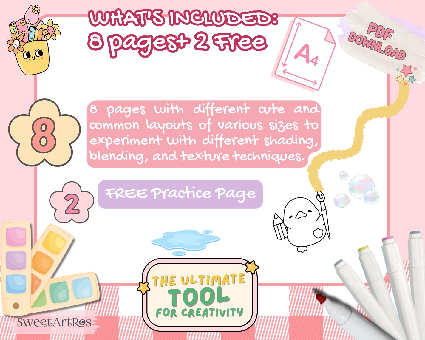 Coloring Practice Worksheets: Blending & Shading (PDF) - Etsy