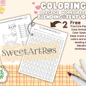 Animal Coloring Practice Worksheets: Blending & Textures (PDF) - Etsy