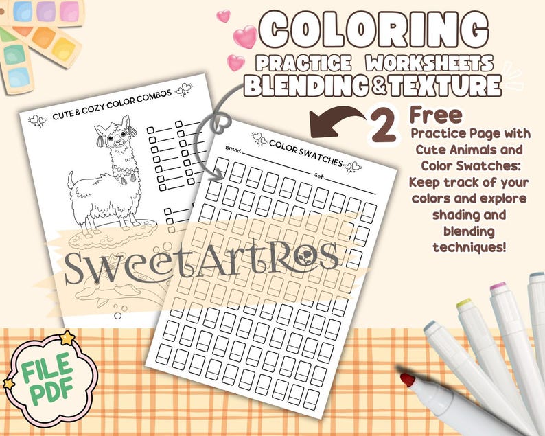 Animal Coloring Practice Worksheets: Blending & Textures (PDF) - Etsy
