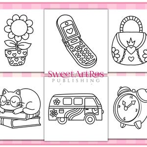 Cute and Groovy Coloring Book: 26 Adorable Bold and Easy Vintage ...