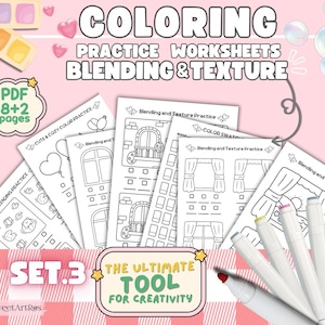 Coloring Practice Worksheets: Blending & Shading (PDF) - Etsy