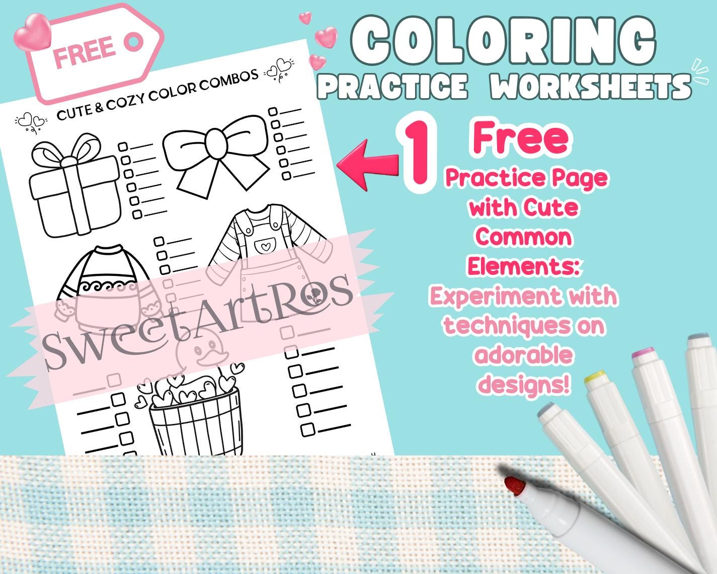 Coloring Practice Worksheets: Blending, Patterns, Textures (PDF) - Etsy