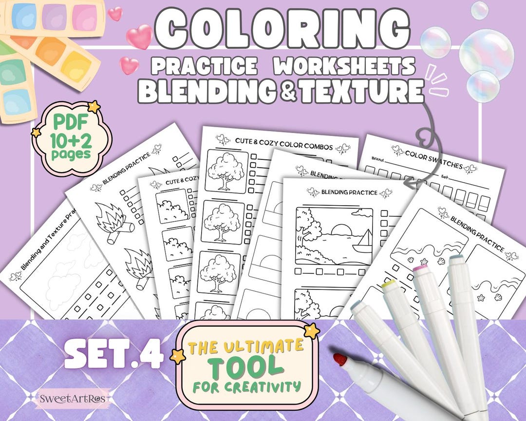 Coloring Practice Worksheets (PDF) – Cute Pages to Practice Blending ...