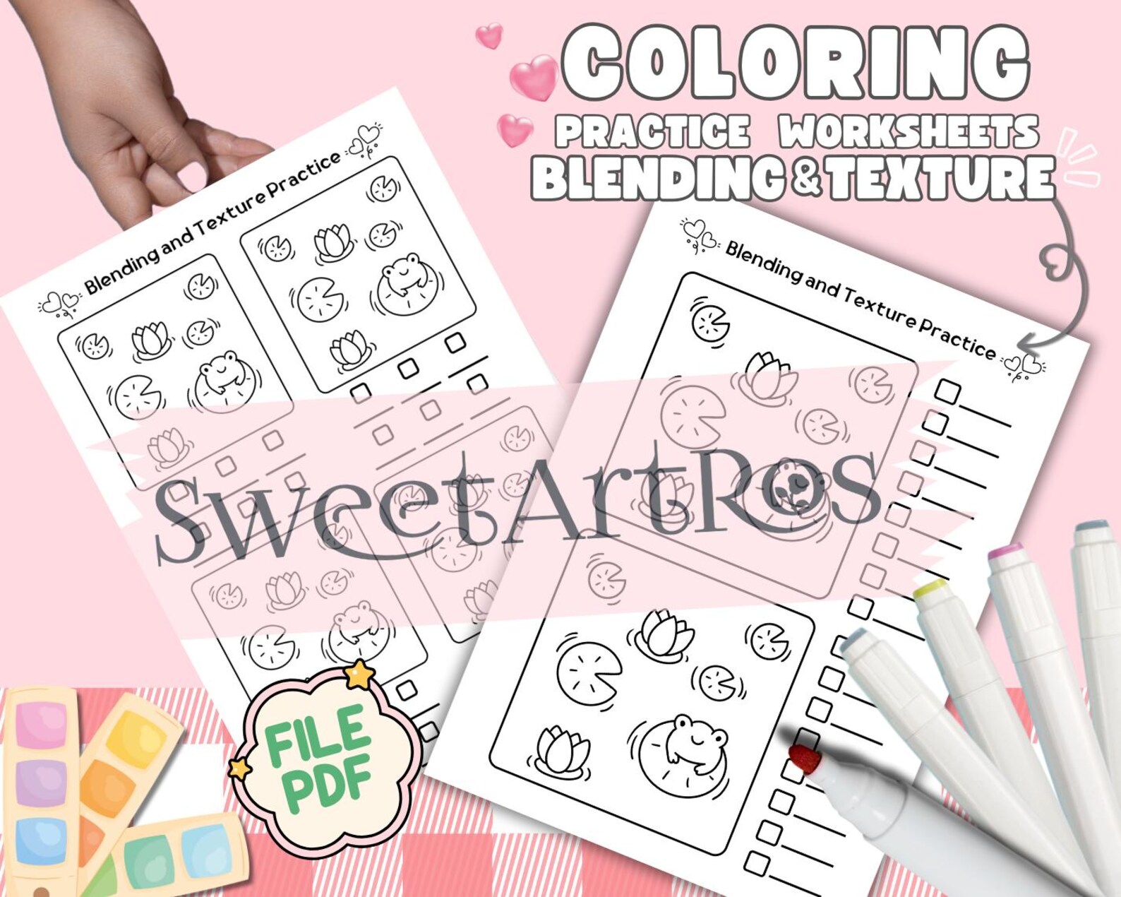Coloring Practice Worksheets: Blending & Shading (PDF) - Etsy