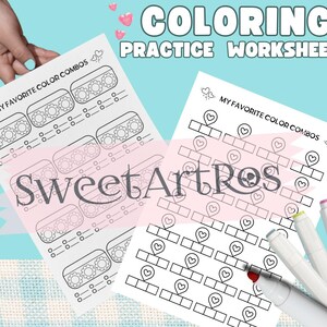 Coloring Practice Worksheets: Blank Layouts for Color Combos, Patterns ...