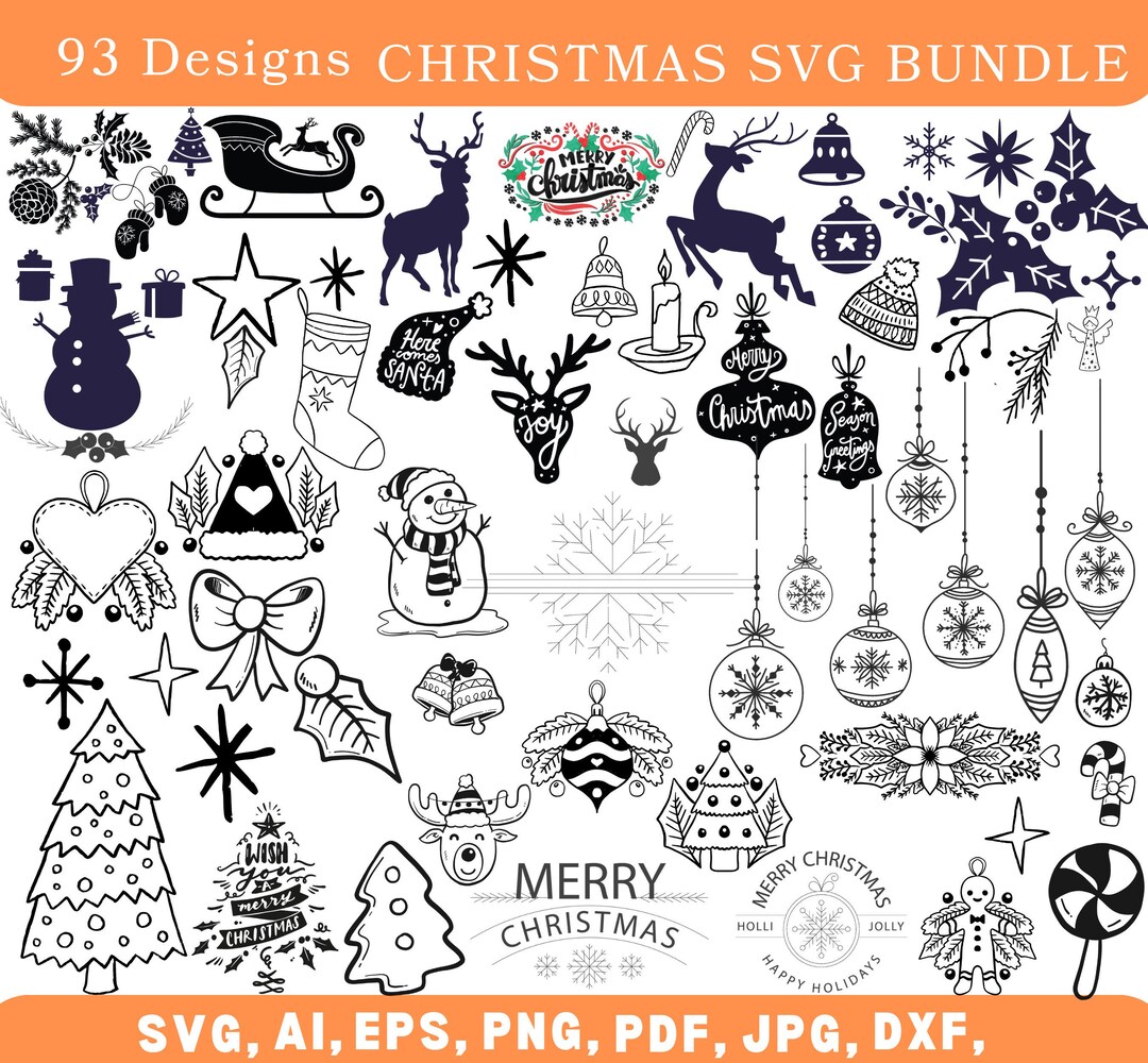 Christmas Svg Bundle, Christmas Clipart, Christmas Cut Files for Cricut ...