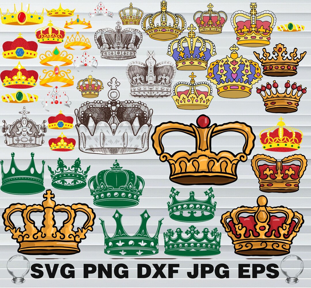 Royal Crown Svg Bundle, King Crown Svg, Queen Crone Svg, Digital ...