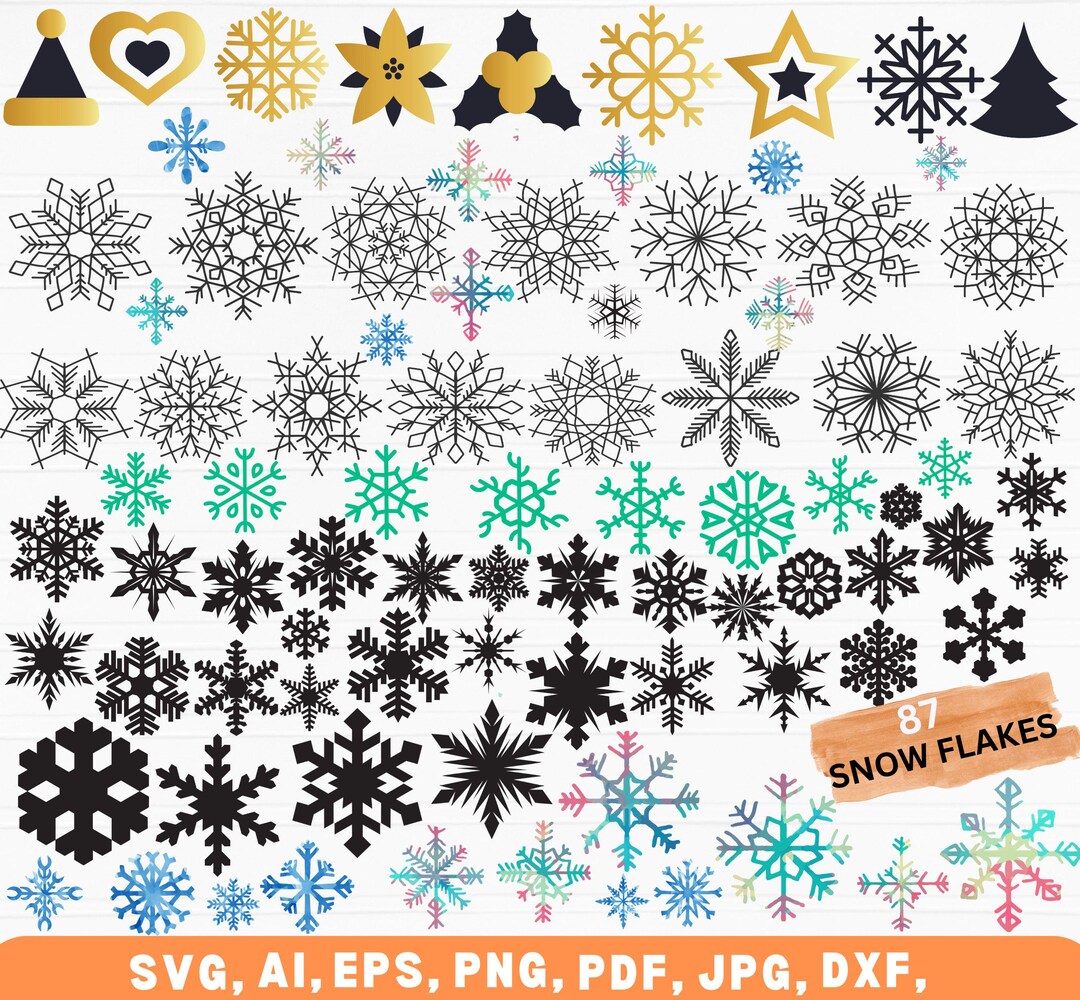 Snowflake Svg Bundle, Snowflake Clipart, Christmas Snowflake Svg ...
