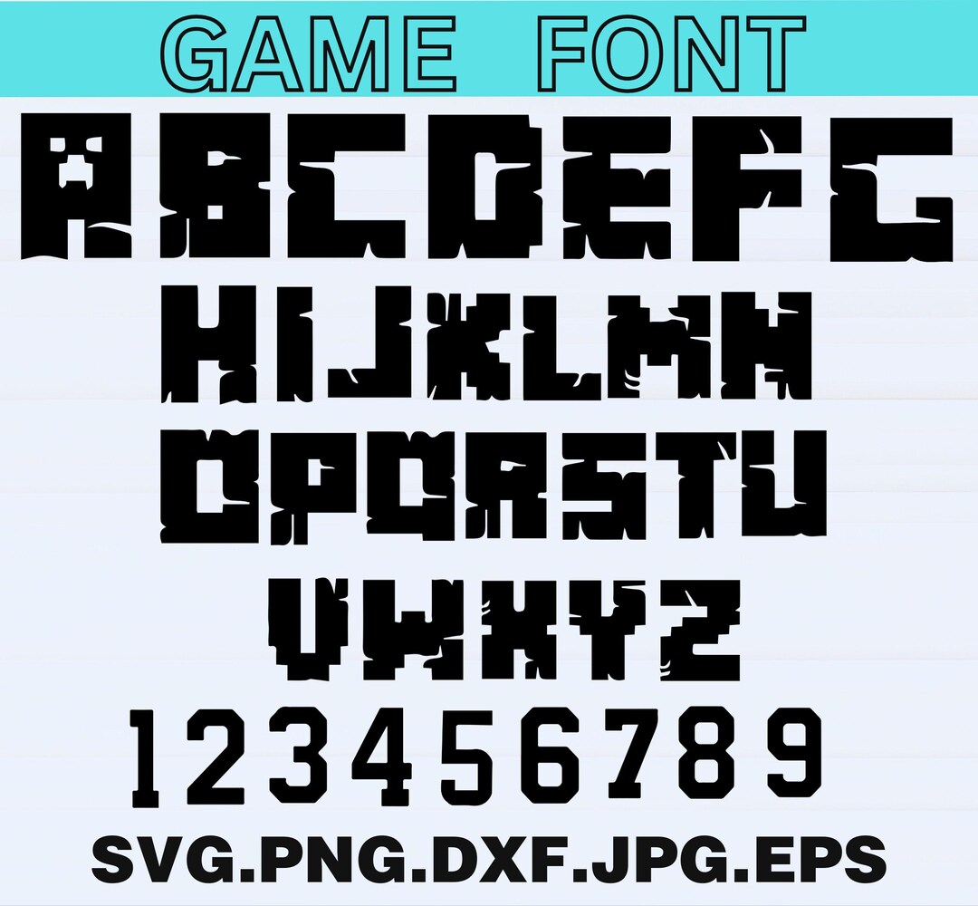 Minecraft Font SVG Bundle, Gamer Alphabet & Number Cut Files, Pixel ...