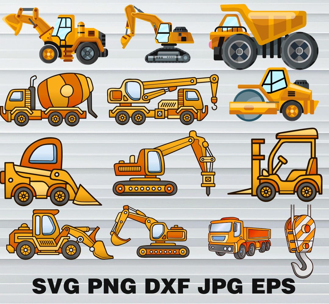 Construction Svg, Bundle Construction Trucks Svg, Layered Cut Files ...