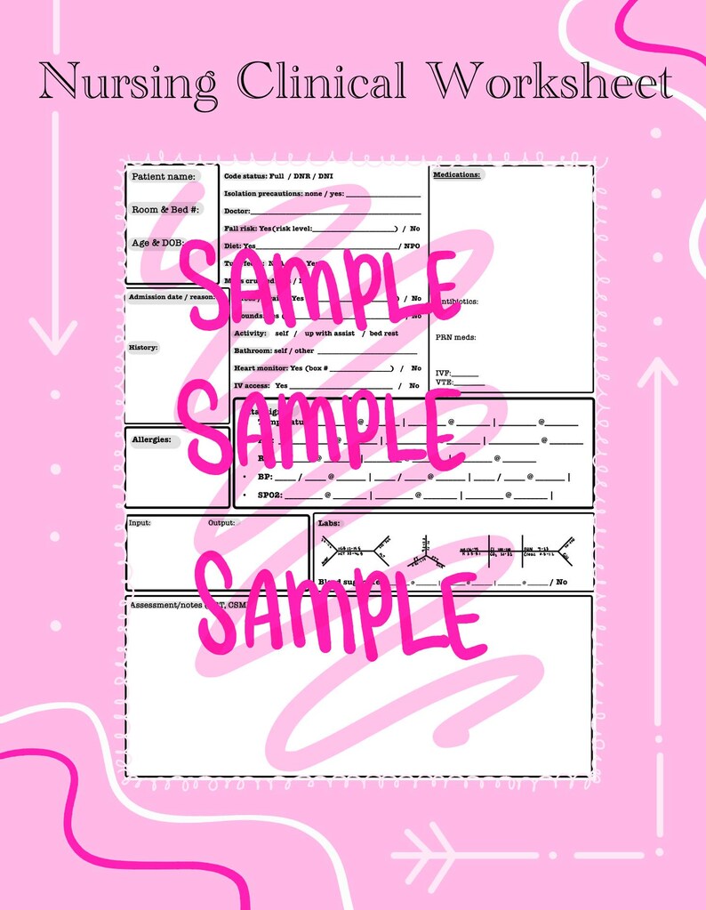Clinical Nursing Report Template - Etsy