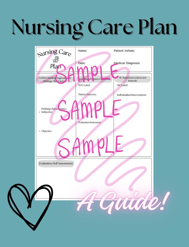 Nursing Care Plan Template - Etsy