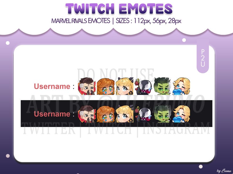 Marvel Rivals Emotes Set / Twitch Badges Pack / Streamers / Discord ...