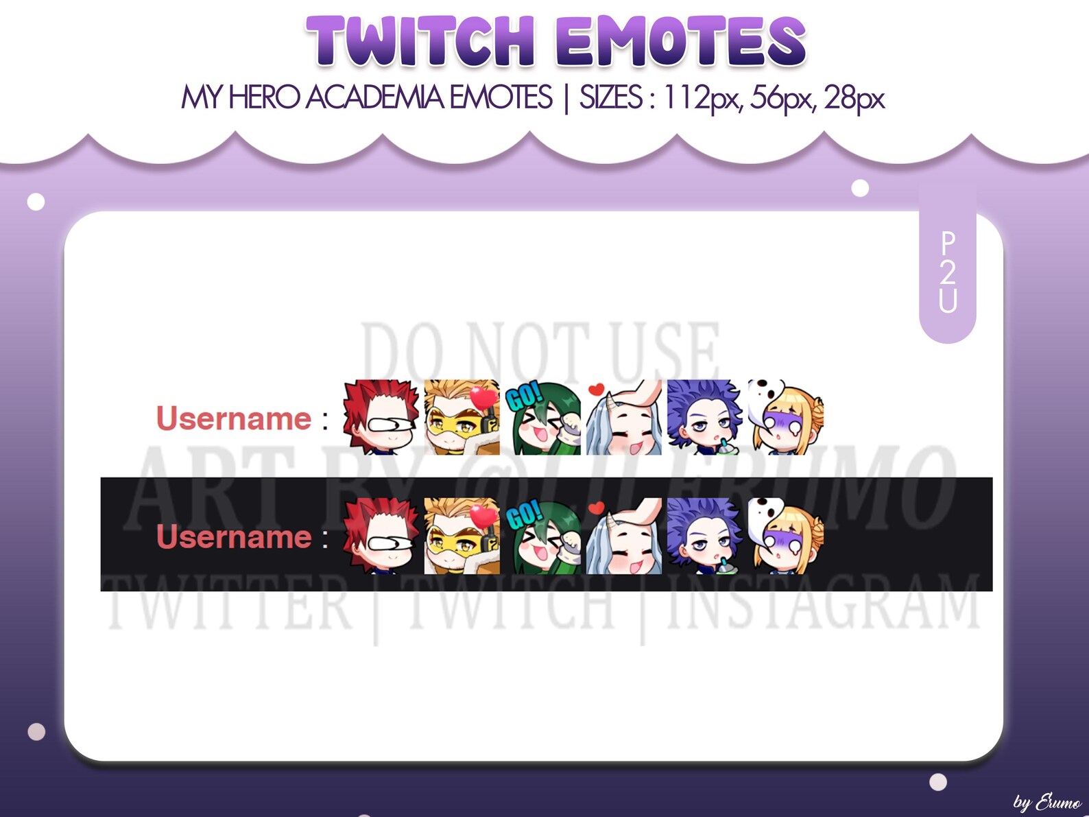 My Hero Academia Emotes Set / MHA / Twitch Emotes Pack / Streamers ...