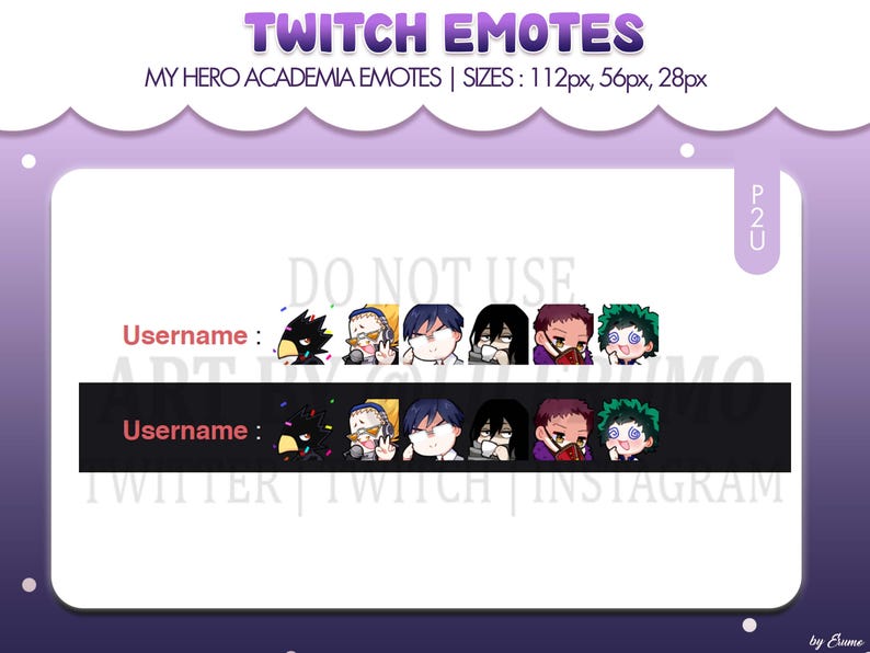 My Hero Academia Emotes Set / MHA / Twitch Emotes Pack / Streamers ...