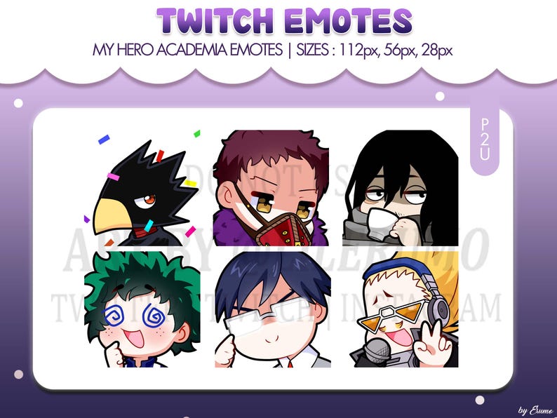My Hero Academia Emotes Set / MHA / Twitch Emotes Pack / Streamers ...