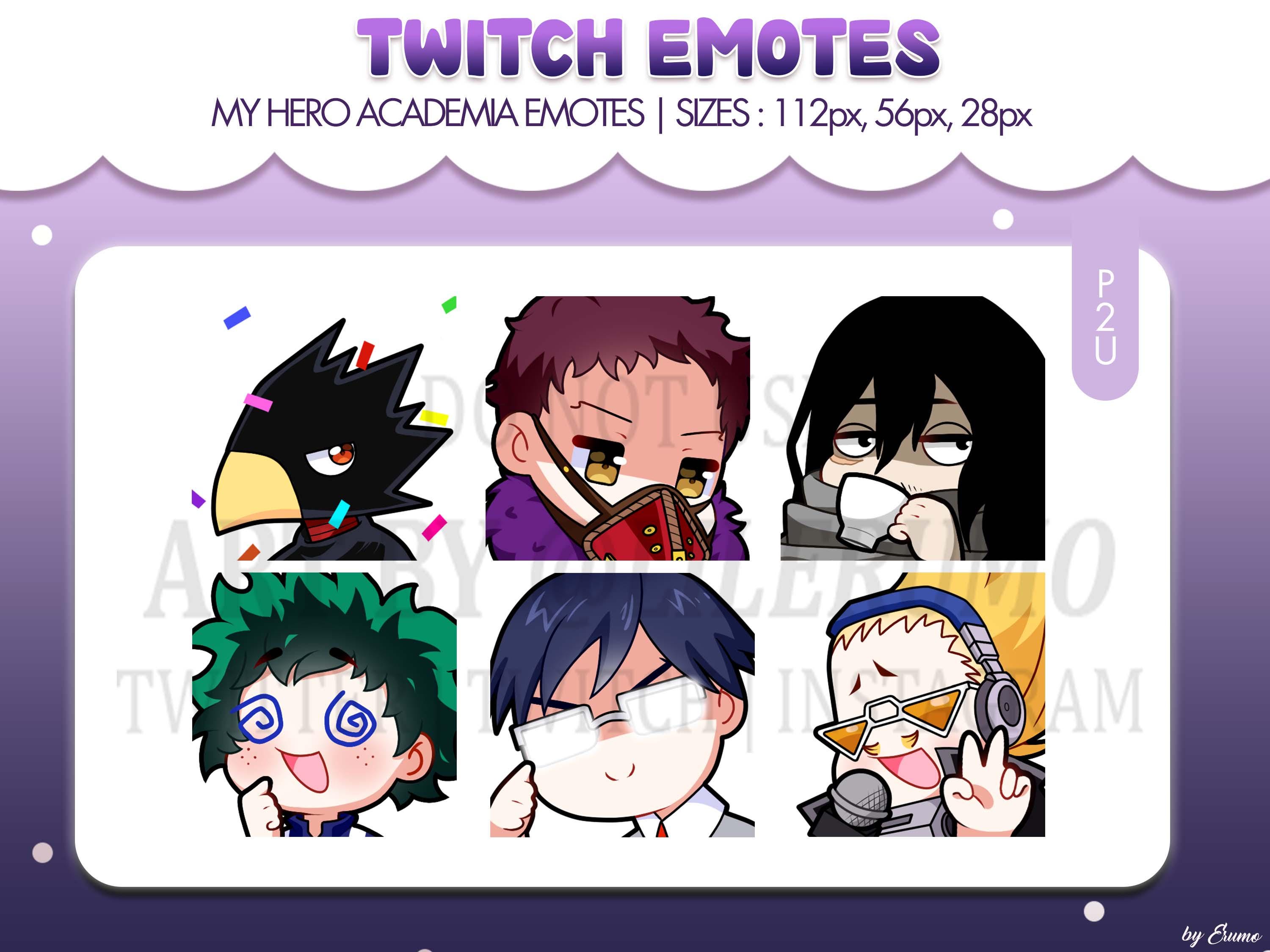 My Hero Academia Emotes Set / MHA / Twitch Emotes Pack / Streamers ...