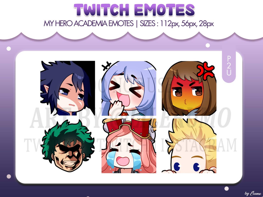 My Hero Academia Emotes Set / MHA / Twitch Emotes Pack / Streamers ...