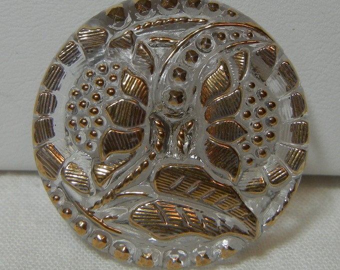 Leafy Triangle Czech Glass Button - Etsy