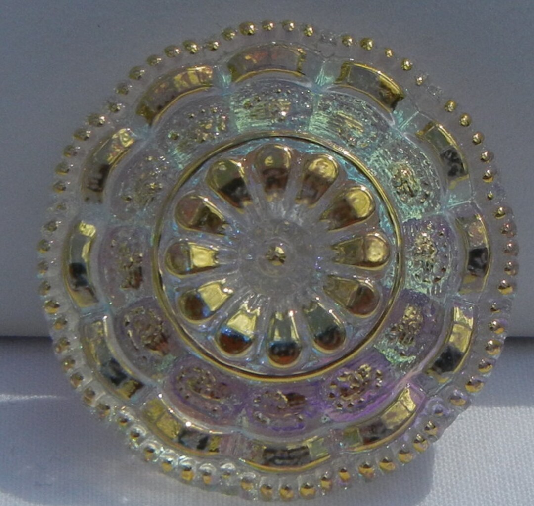 Ribbon Edge Czech Glass Button - Etsy