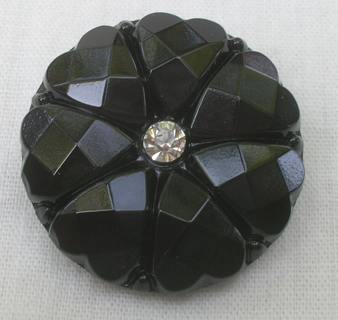 Elegant Black Czech Glass Button - Etsy