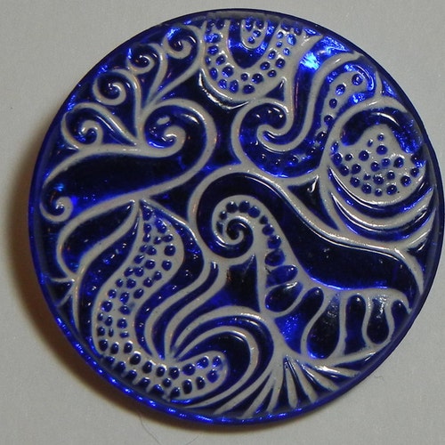 Large Lacy Oval Czech Glass Button Etsy
