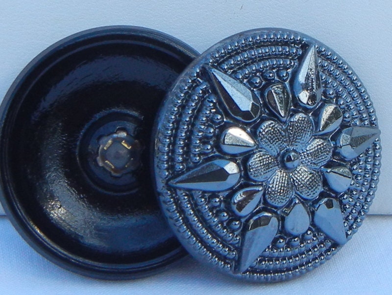 Large 6 Point Star Czech Glass Button - Etsy