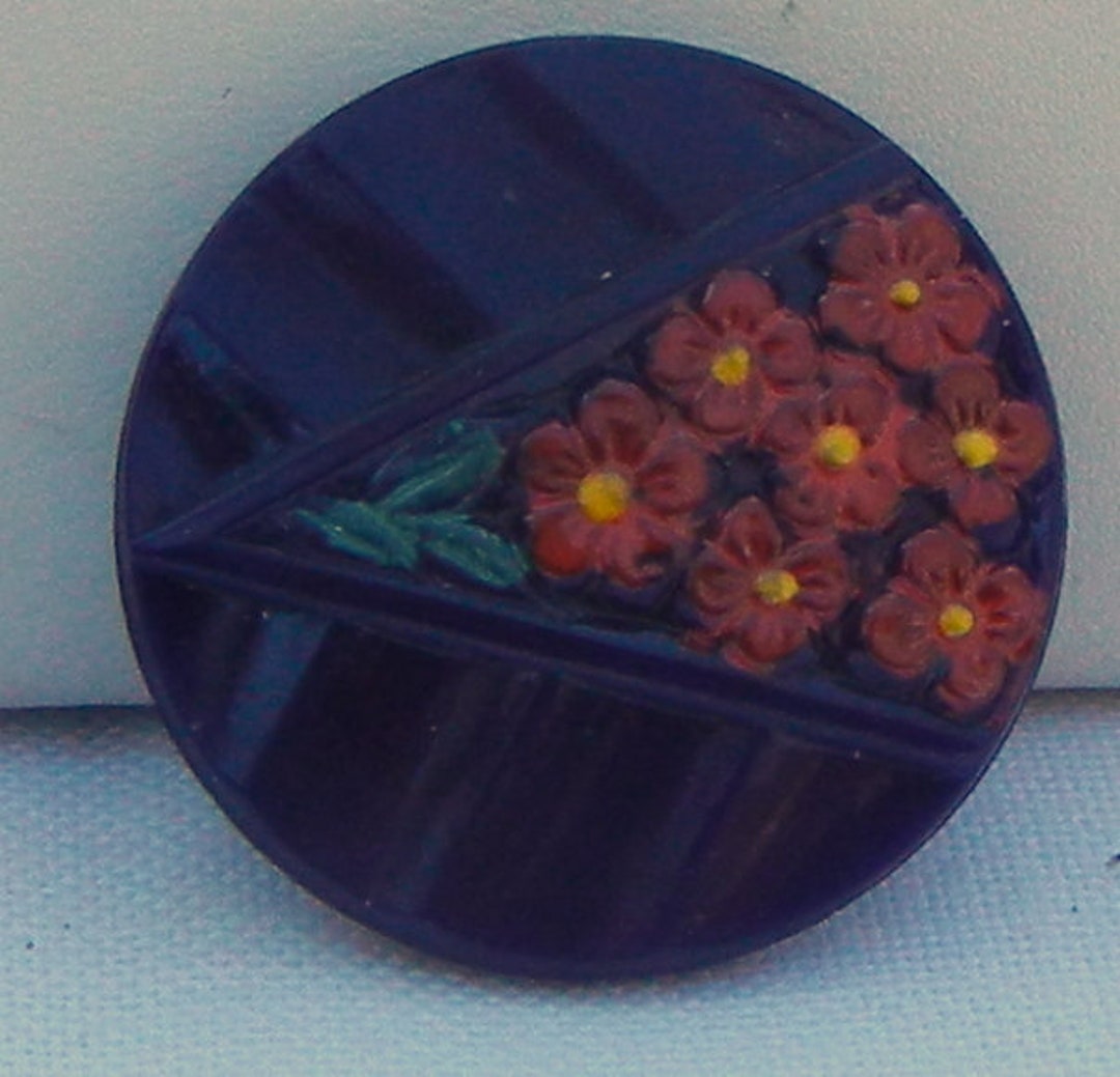 Flower Wedge Czech Glass Button - Etsy