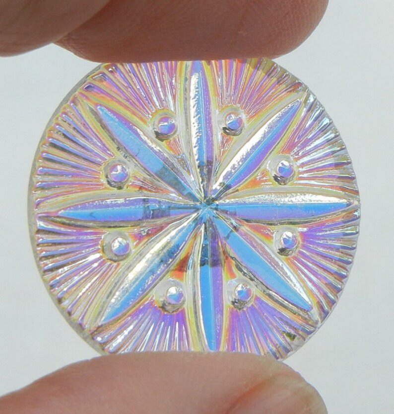 Eight Pointed Star Czech Glass Button - Etsy