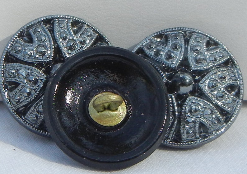 Small Drama Czech Glass Buttons (3) - Etsy