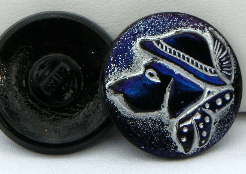 Dog in Hat Czech Glass Button - Etsy