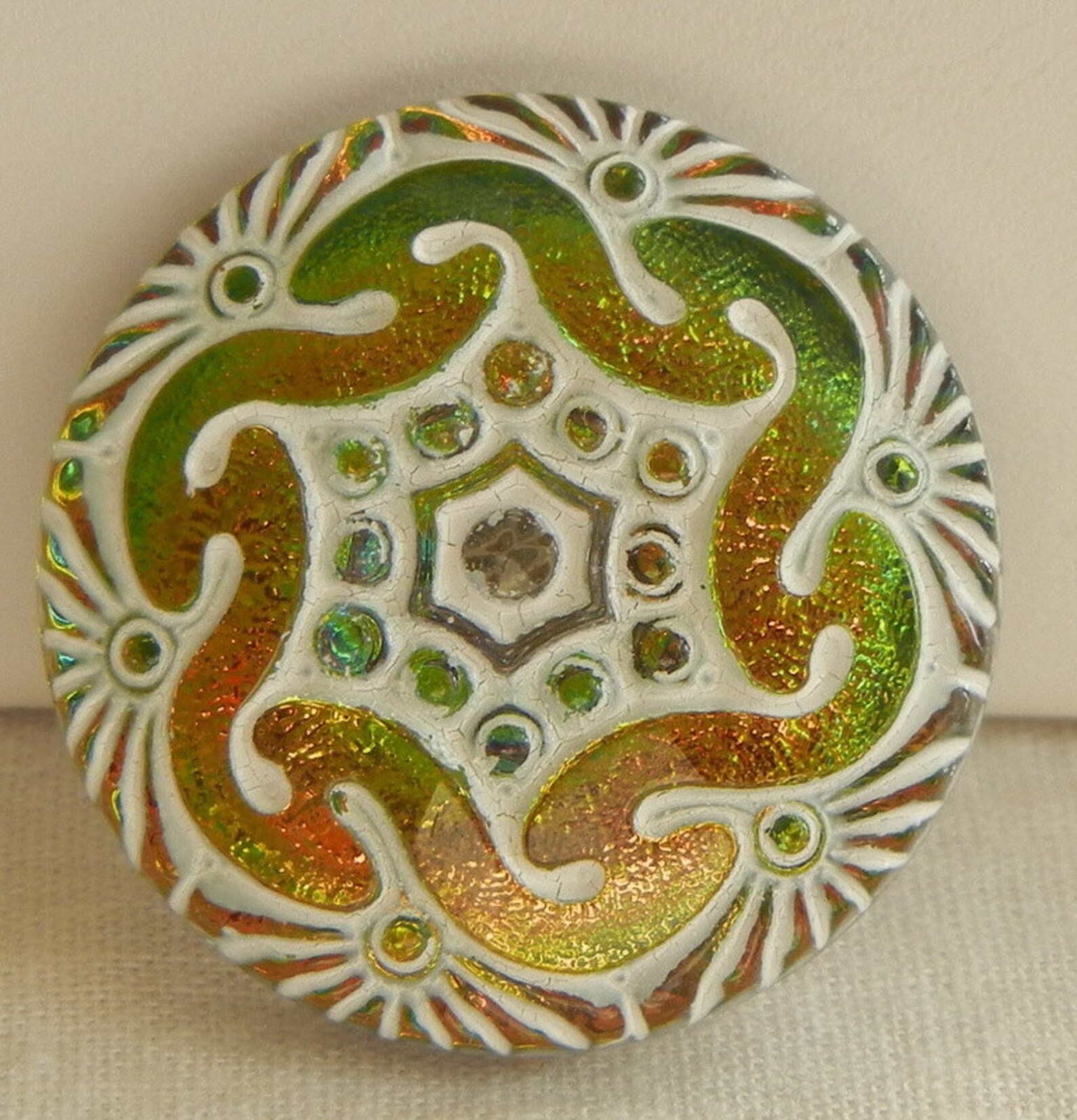 Pinwheel Czech Glass Button - Etsy