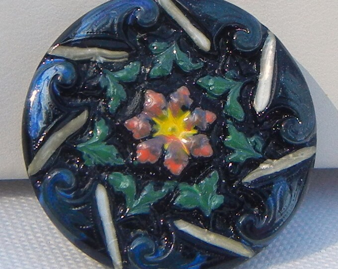 Leafy Triangle Czech Glass Button - Etsy