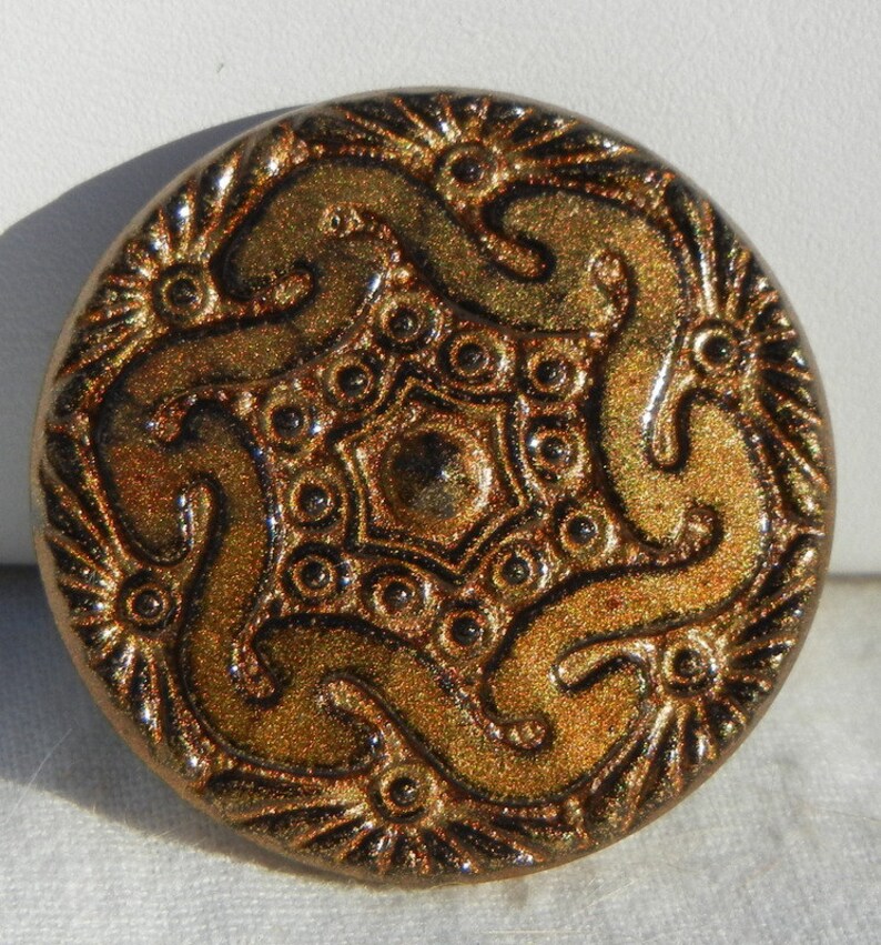 Pinwheel Czech Glass Button - Etsy