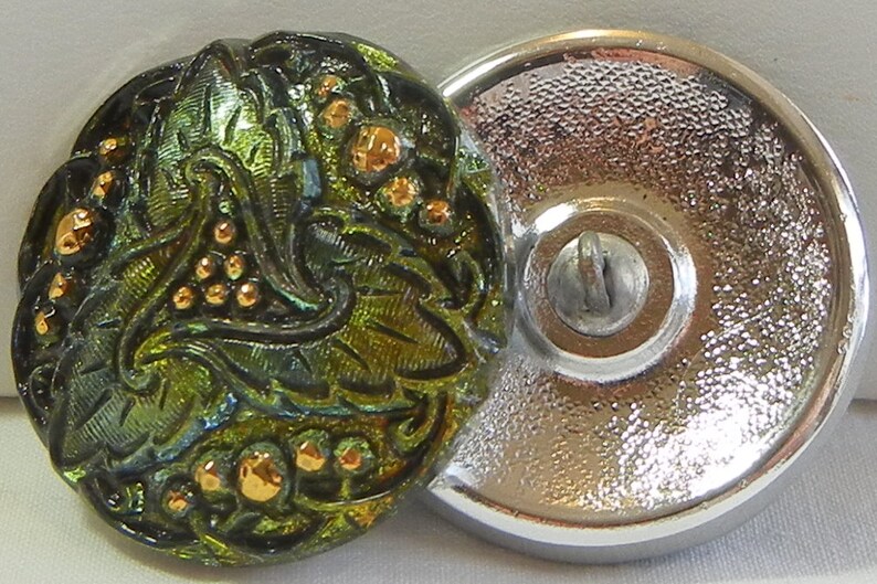 Leafy Triangle Czech Glass Button - Etsy