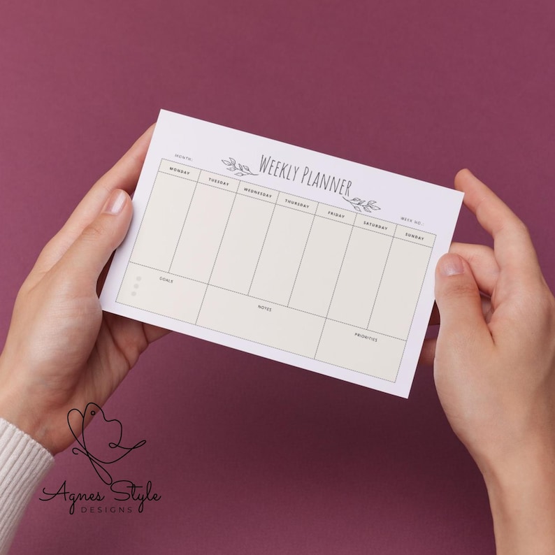 Weekly Planner 2025, Printable Minimalist Design, Templates PDF, 4 ...