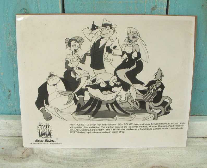 FISH POLICE Vintage Hanna Barbera Artwork Glossy Print Mid - Etsy