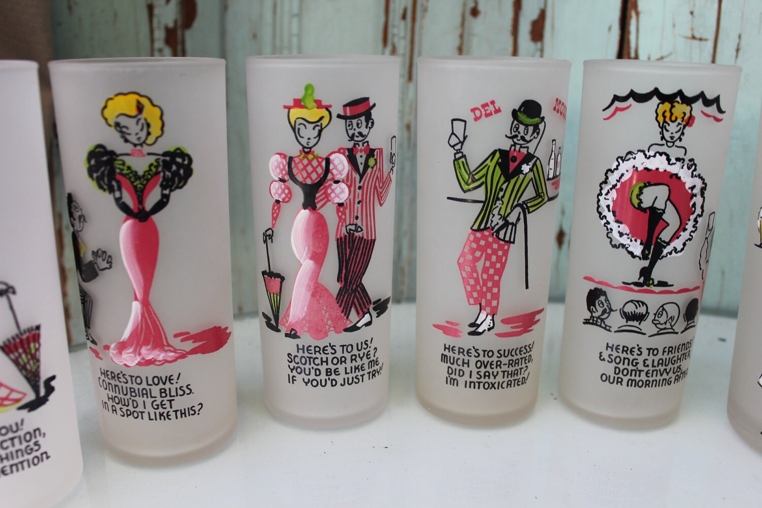 BURLESQUE WOMEN Barware Risqué Humor Glass Set Mad Men Decor - Etsy