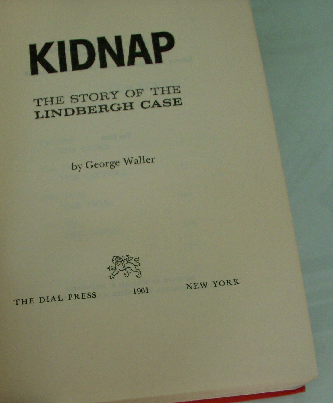 True Crime Vintage Book Kidnap the Story of the Lindbergh Case | Etsy